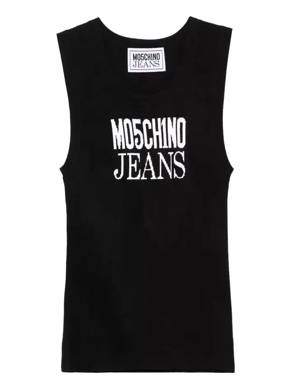 Moschino Logo-jacquard Tank Top - Black