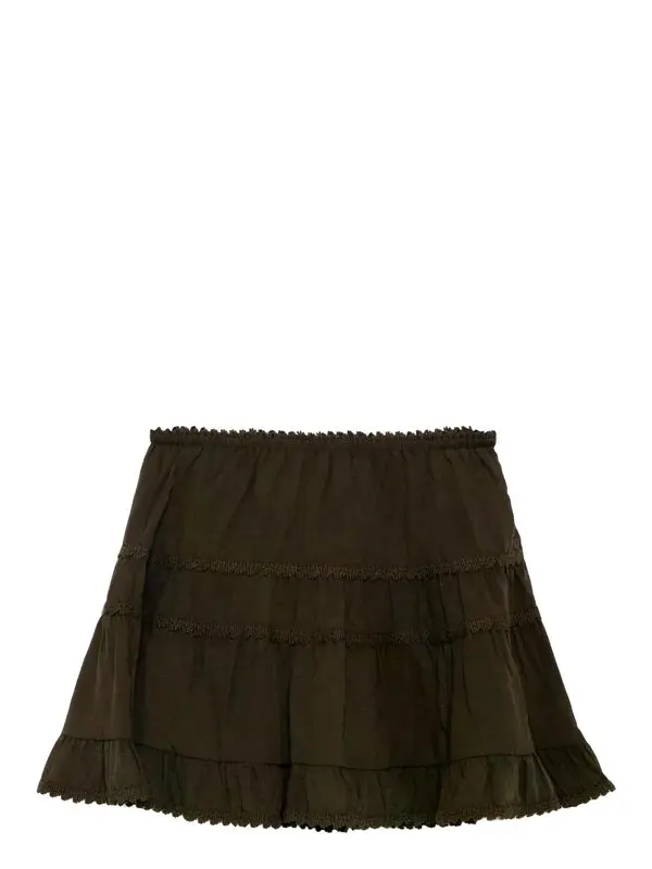 TOUT A COUP Tiered Mini Skirt - Grey