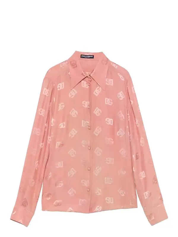 Dolce & Gabbana Logo-jacquard Shirt - Pink