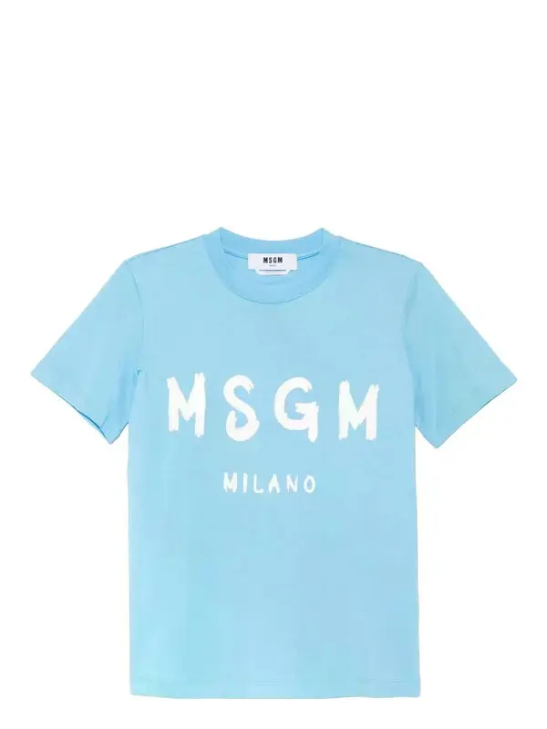 MSGM Logo-print T-shirt - Blue