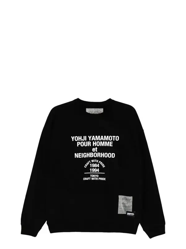 Yohji Yamamoto X Neighborhood Printed Long-sleeves Sweatshirt - Black
