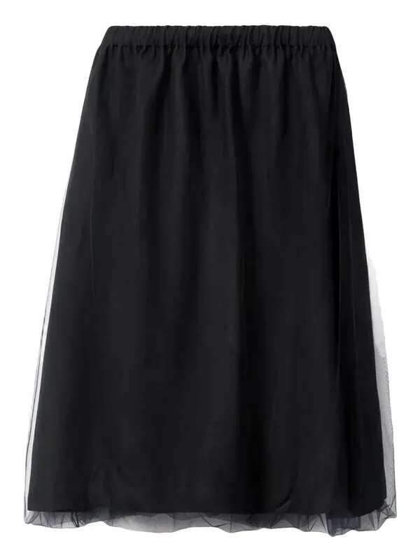 Fabiana Filippi Tulle-overlay Midi Skirt - Black