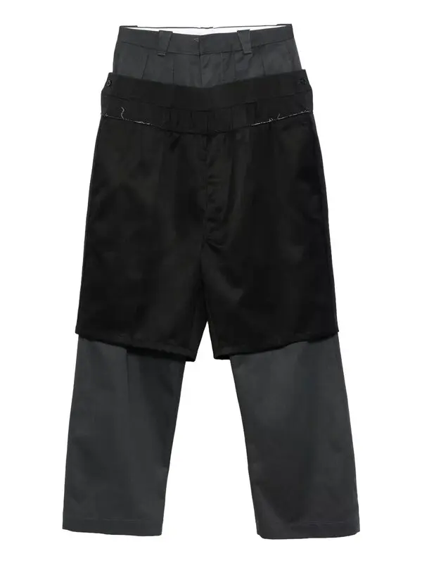 MAISON MARGIELA Layered Trousers - Black