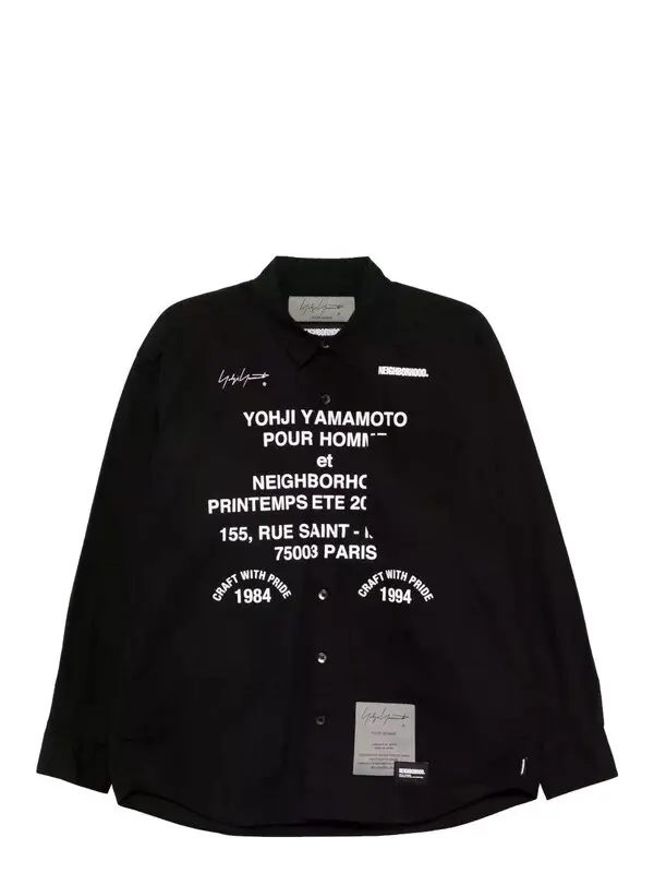 Yohji Yamamoto X Neighborhood Printed Long-sleeves Shirt - Black