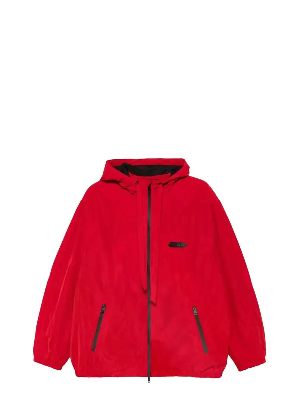 LANVIN Logo-patch Windbreaker - Red