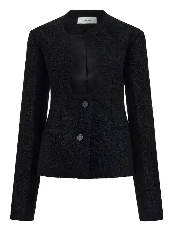 FERRAGAMO Single-breasted Blazer - Black