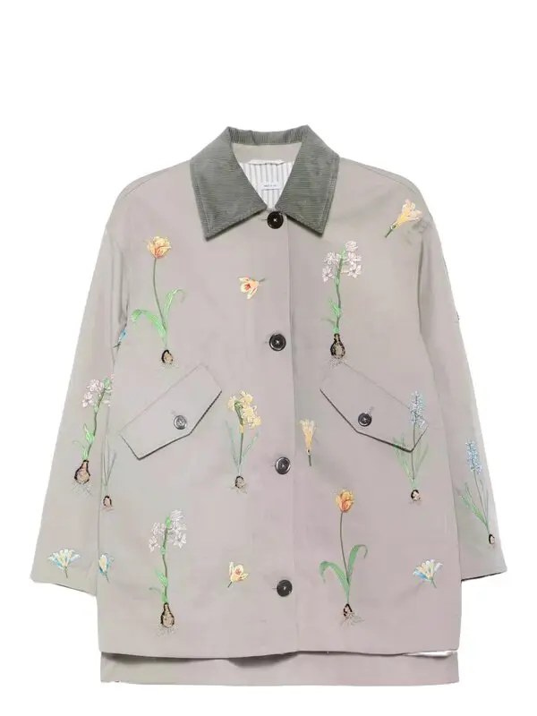 Thom Browne Floral Embroidered Jacket - Grey