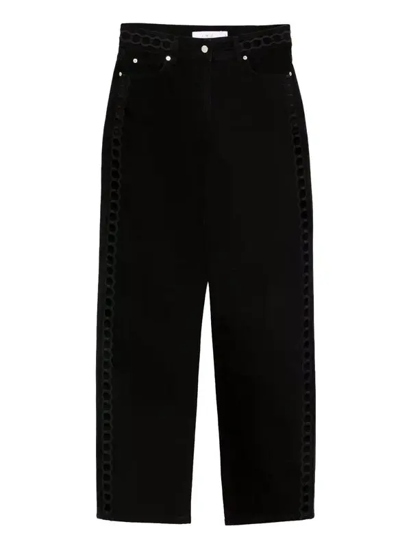 IRO PARIS Embroidered Straight Leg Jeans - Black