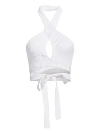 MSGM Knit Halterneck Top - White
