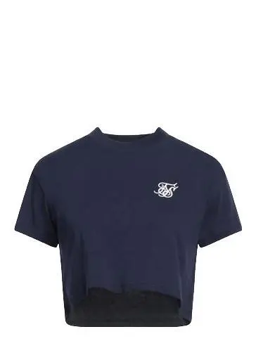 SIKSILK Cotton Jersey Crop T-shirt - Navy