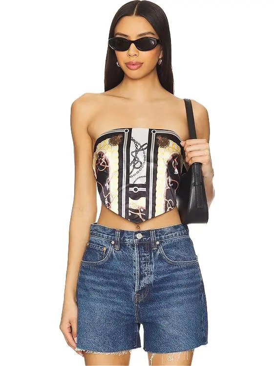 Superdown Sophia Bandana Top - Black Chain