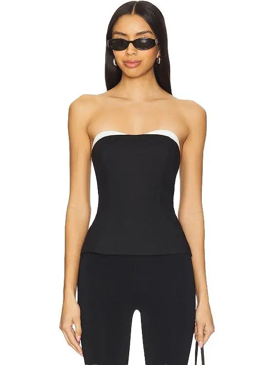 Superdown Anika Strapless Top - Black & White