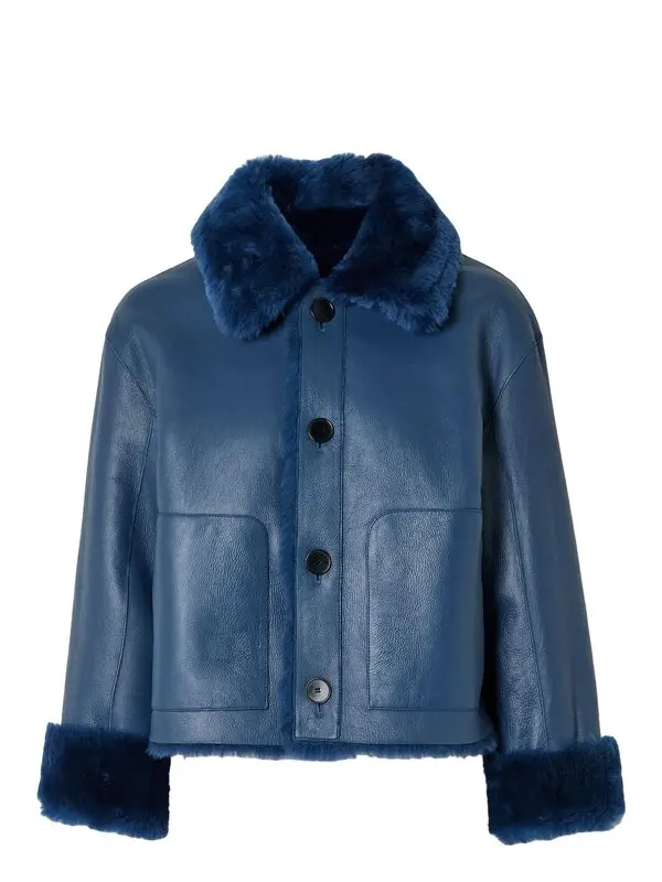 JOSEPH Alloway Reversible Shearling Jacket - Blue