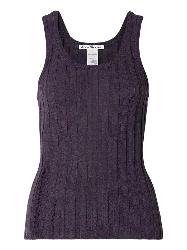 Acne Studios Distressed Ribbed Tank - Purple