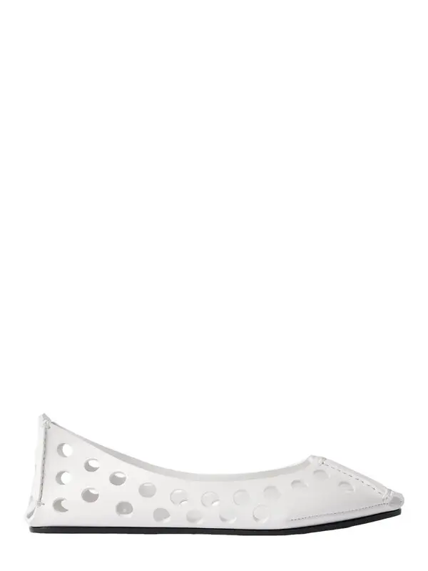 Alaïa Perforated Leather Ballet Flats - White