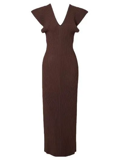 Altuzarra Trey' Ribbed-knit Maxi Dress - Brown