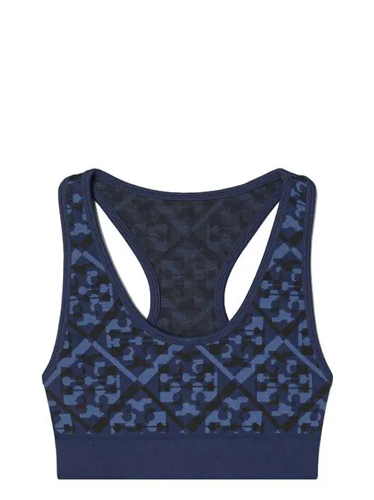 Tory Burch Prismatic T Monogram Jacquard Seamless Bra - Dark Blue Prismatic T Monogram