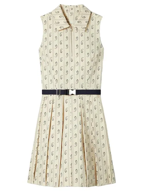 Tory Burch Half-sleeve Golf Dress - Light Sand Paisley