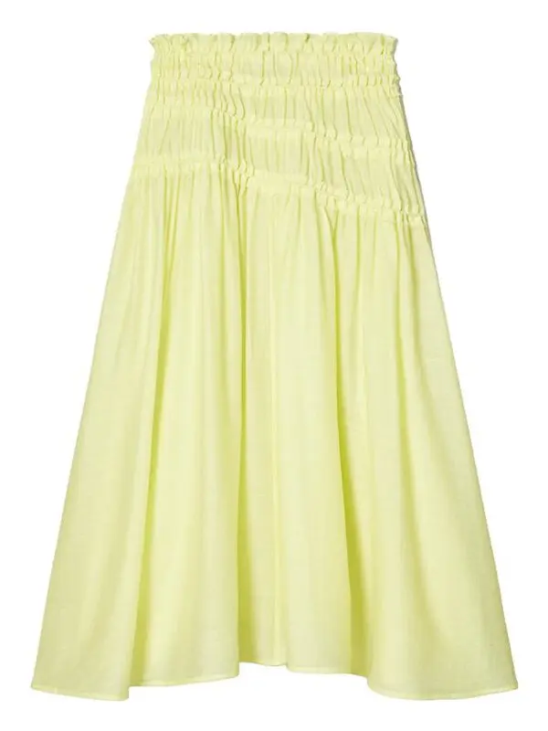Tory Burch Smocked Viscose Skirt - Lumen