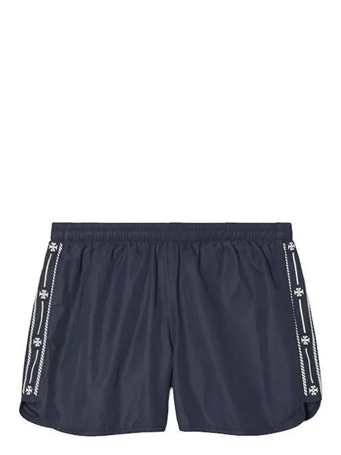 Tory Burch Embroidered Logo Nylon Short - Deep Navy