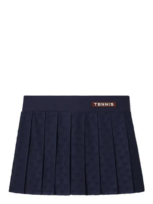 Tory Burch Terry Jacquard Mini Tennis Skirt - Tory Navy