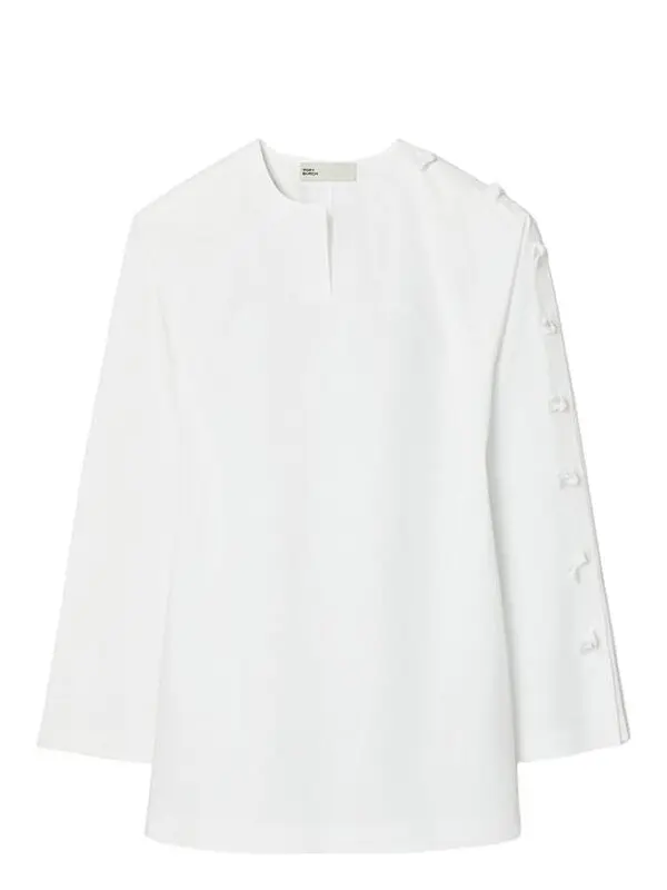 Tory Burch Cotton Poplin Knot Tunic - White