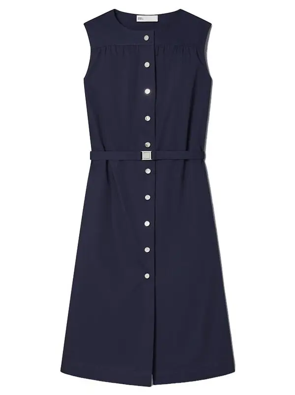 Tory Burch Cotton Poplin Dress - Medium Navy
