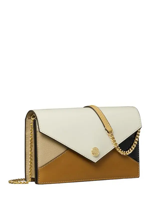 Tory Burch Leather Envelope Wallet Crossbody - Blanc Multi
