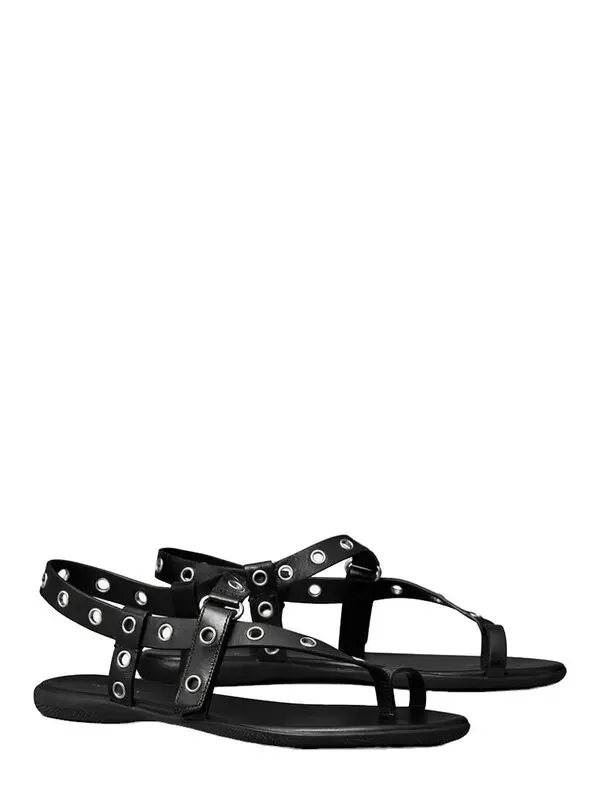 Tory Burch Eyelet Toe Ring Sandal - Perfect Black