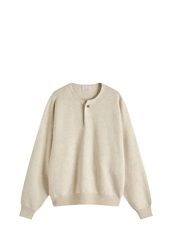 Fear Of God Henley Fine Knit - Heather Beige