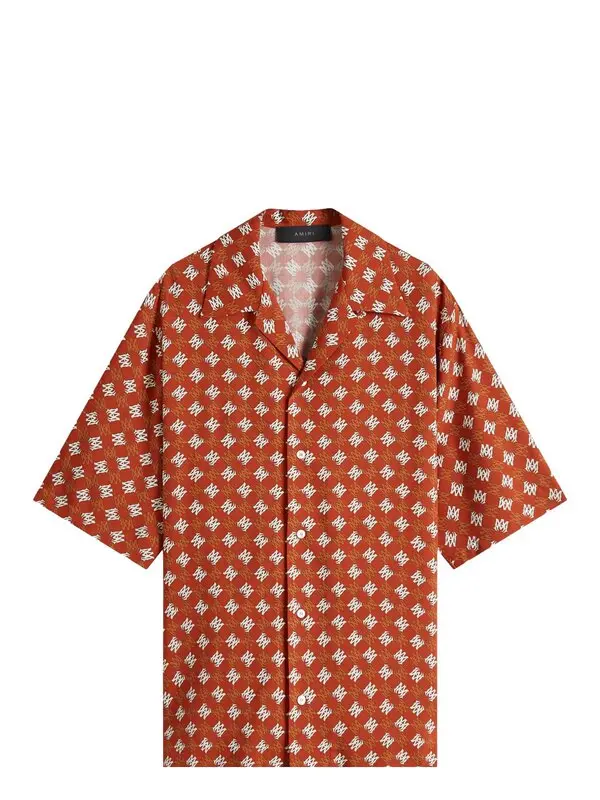 Amiri Ma Quad Camp Collar Short Sleeve Shirt - Burnt Orange
