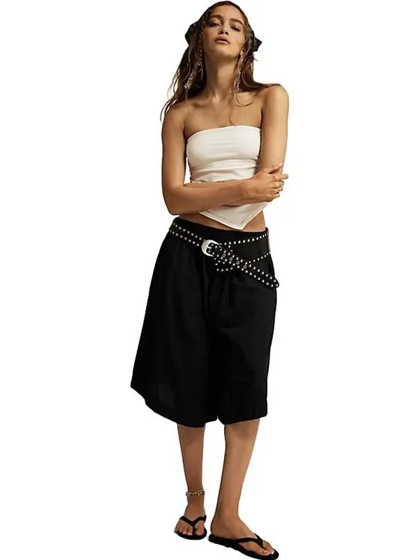 Free People Lucca Culotte Shorts - Black