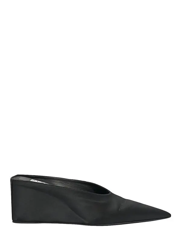 Alaïa Satin Wedge Mules - Noir