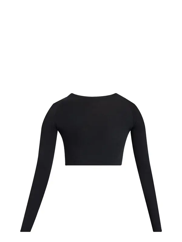 Alaïa Cropped Second-skin Top - Noir Alaia