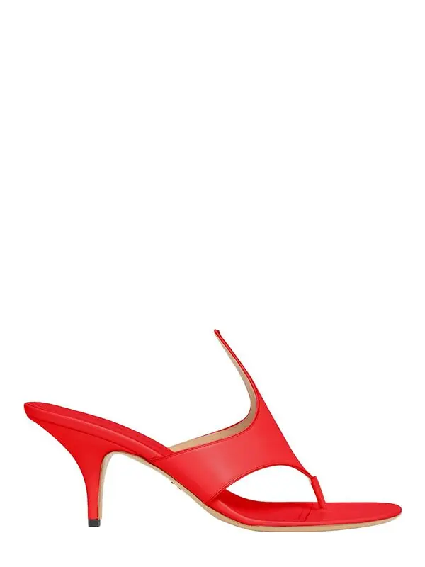 FERRAGAMO Lyrai Leather Sandals - Flame Red