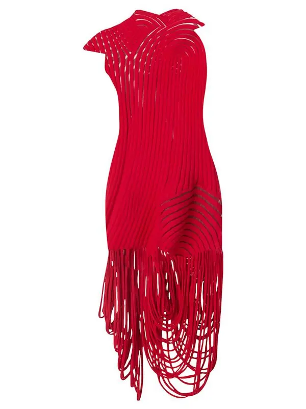FERRAGAMO Asymmetric Illusion High-low Dress - New Red