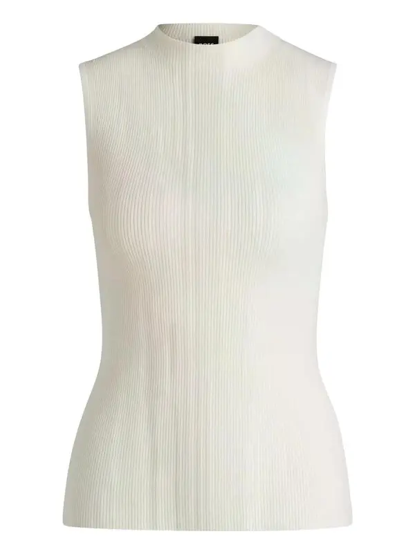 BOSS Ribbed Tank - White