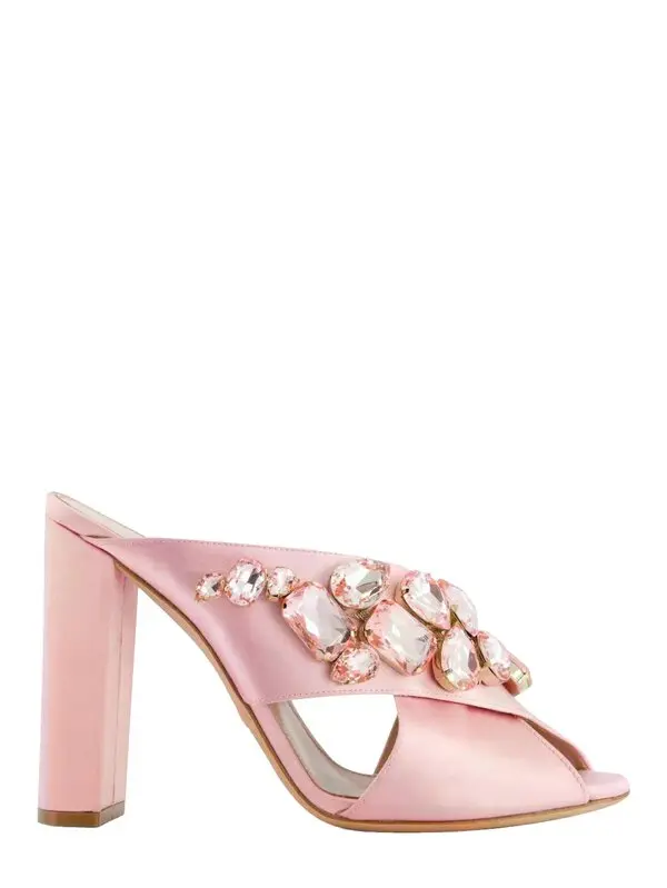 Giambattista Valli Crystal-embellished Mules - Pink