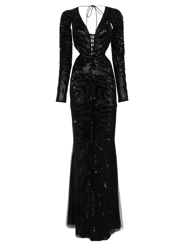 Roberto Cavalli Ray Of Gold Gown - Black