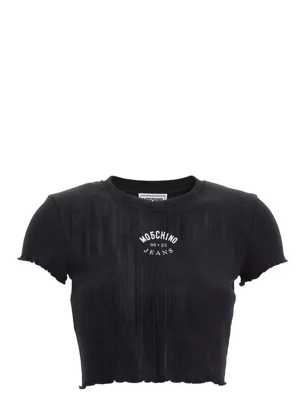 Moschino Ribbed T-shirt - Black