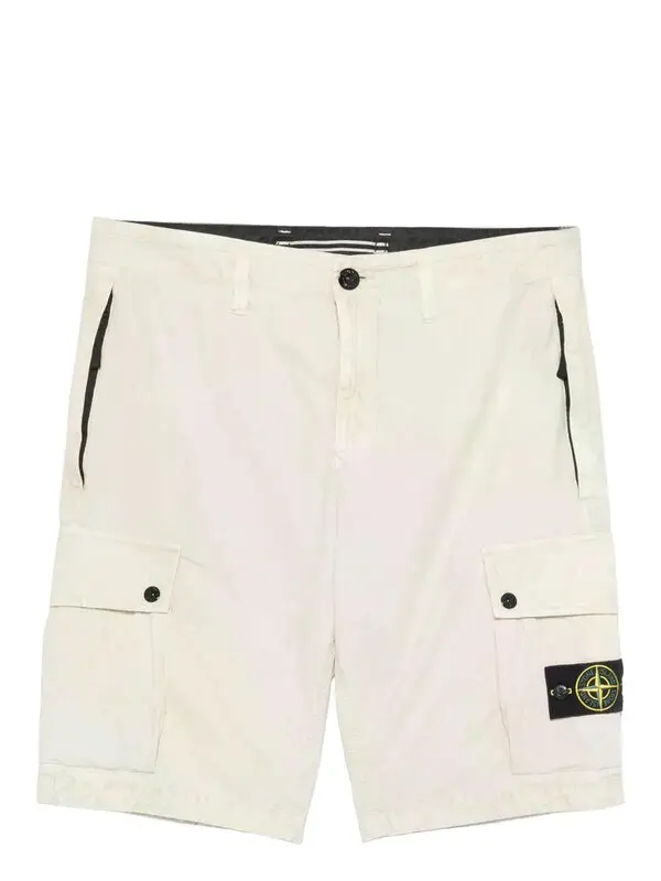 Stone Island Cotton Cargo Shorts - Neutrals
