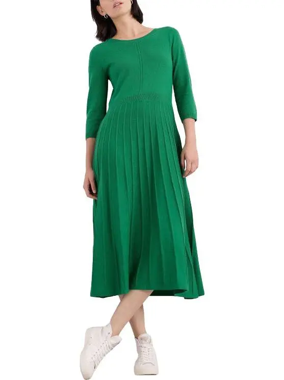 SEASALT CORNWALL Folk Song Sweater Midi Dress - Knit Melange Glade