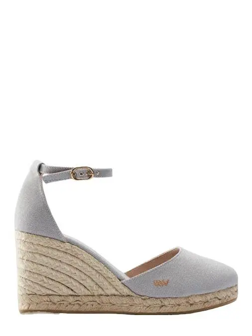 VISCATA Canvas Espadrille Wedges - Ash Grey