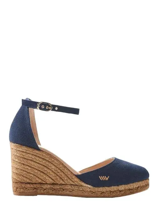 VISCATA Canvas Espadrille Wedges - Black