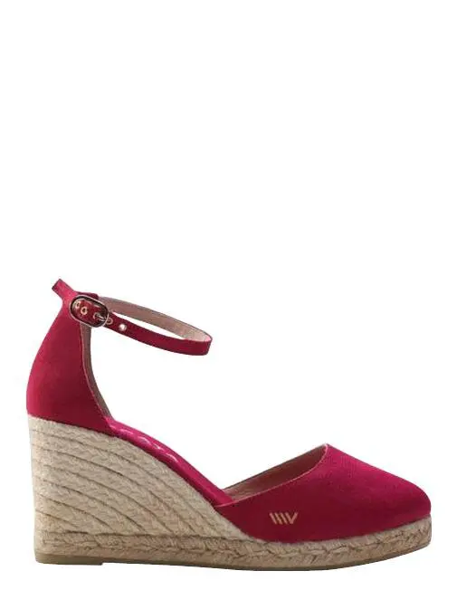 VISCATA Canvas Espadrille Wedges - Red