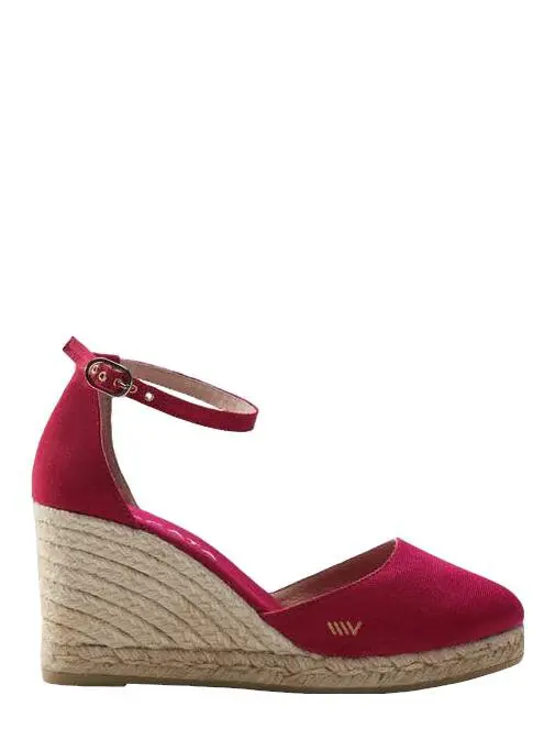 VISCATA Estartit Canvas Espadrille Wedges - Red