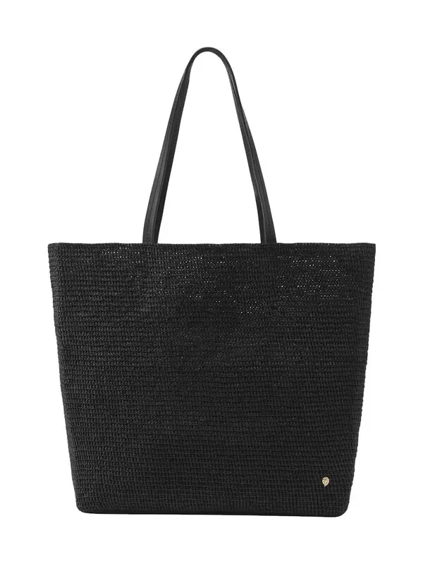 Helen Kaminski Matale Raffia Tote - Charcoal/ Black