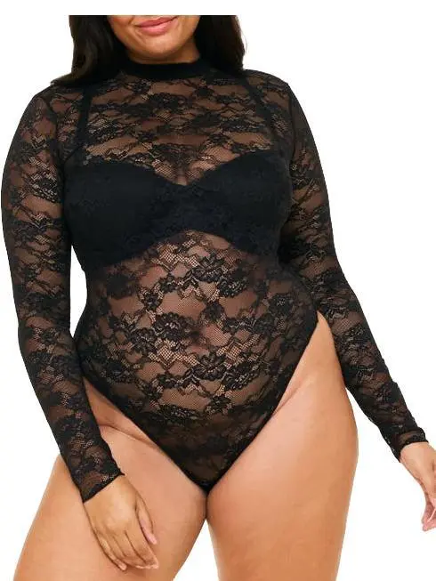 ADORE ME Meredith Lace Bodysuit - Black