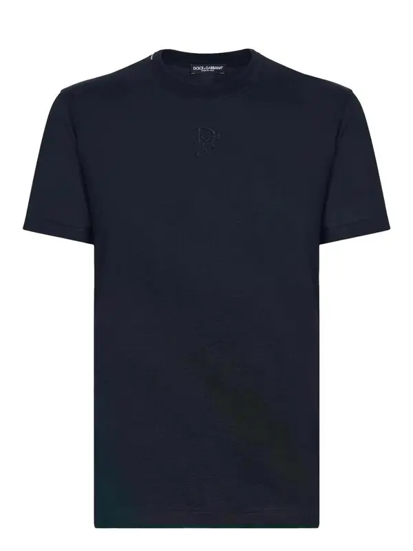 Dolce & Gabbana Logo Silk T-shirt - Blue