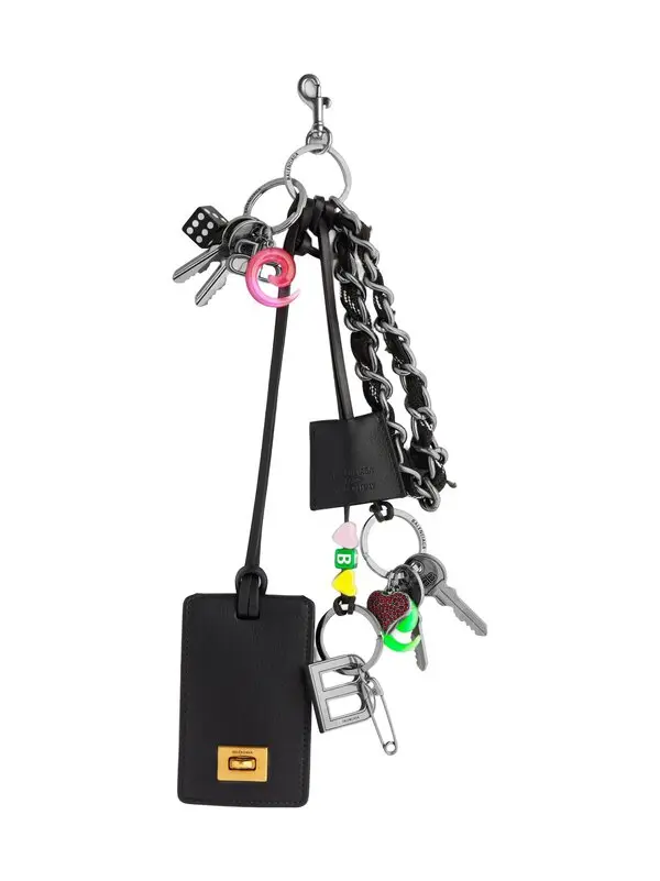 Balenciaga Keychain Rodeo Tag Full Charm - Black